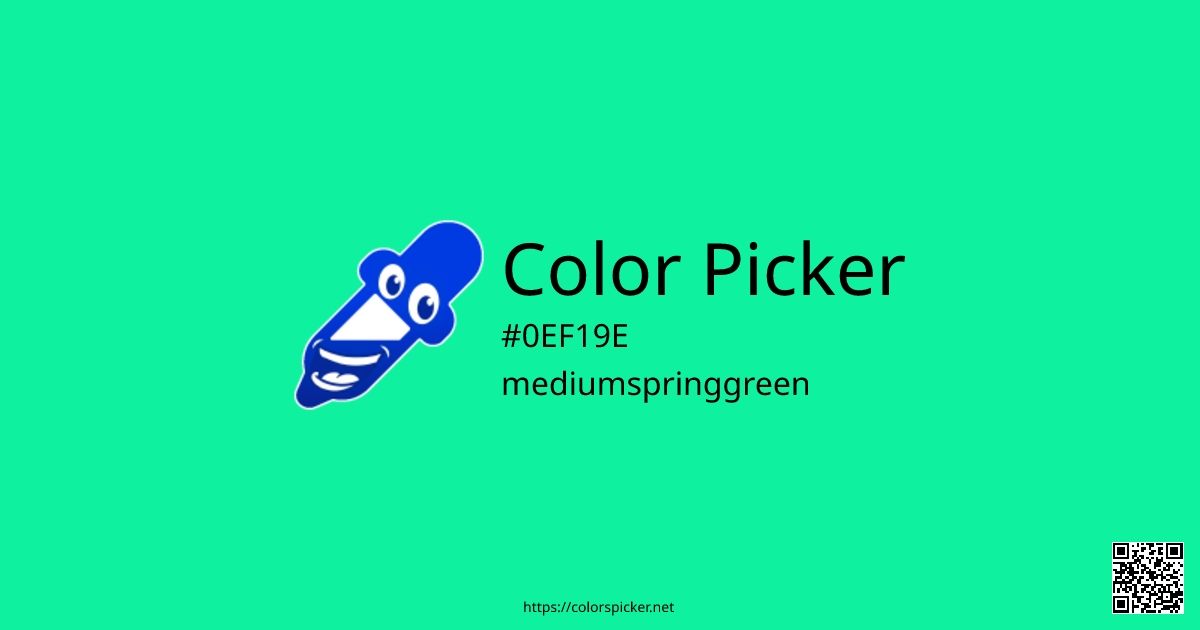Color Picker: mediumspringgreen | #0EF19E