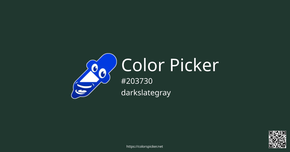 Color Picker: darkslategray | #203730