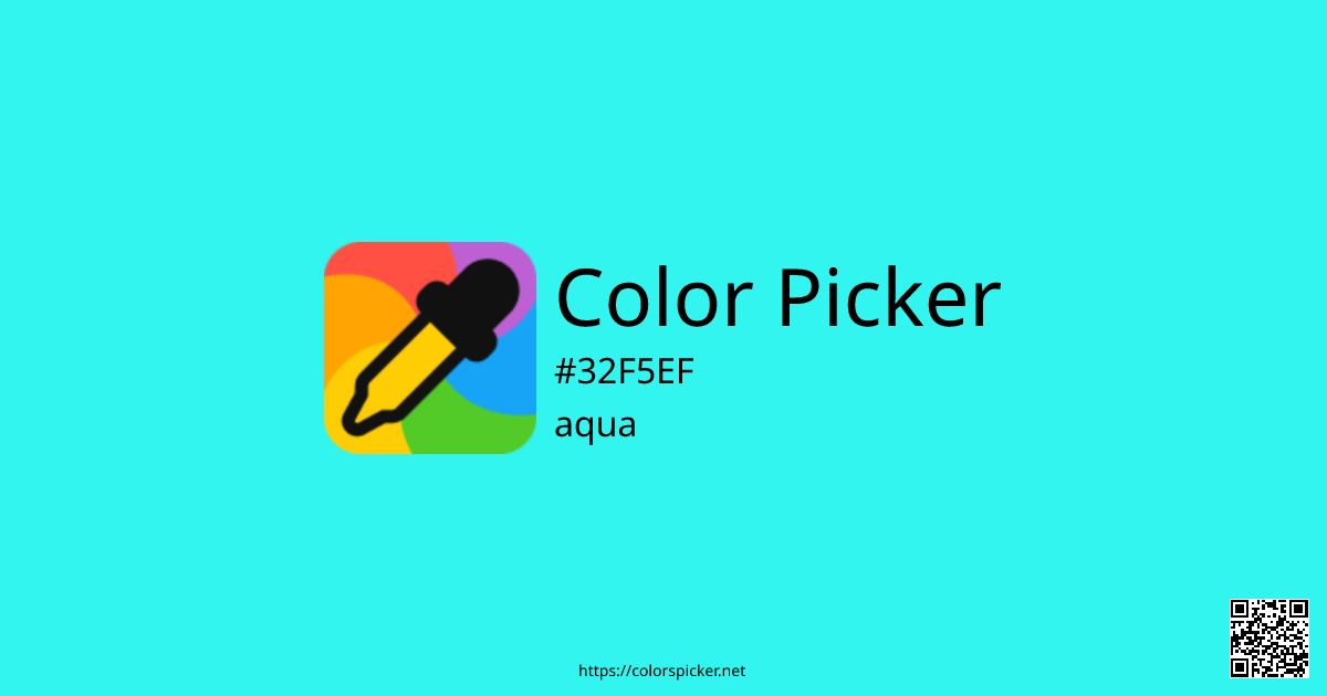 Color Picker: aqua | #32F5EF