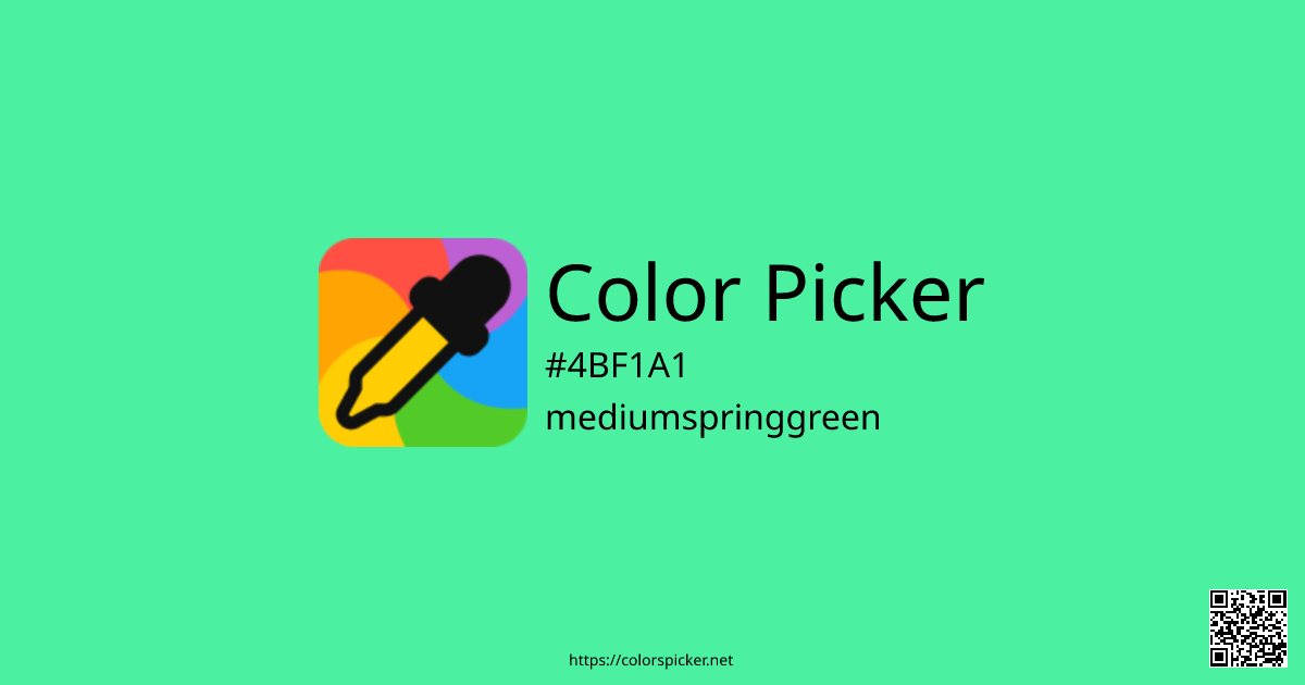Color Picker: mediumspringgreen | #4BF1A1