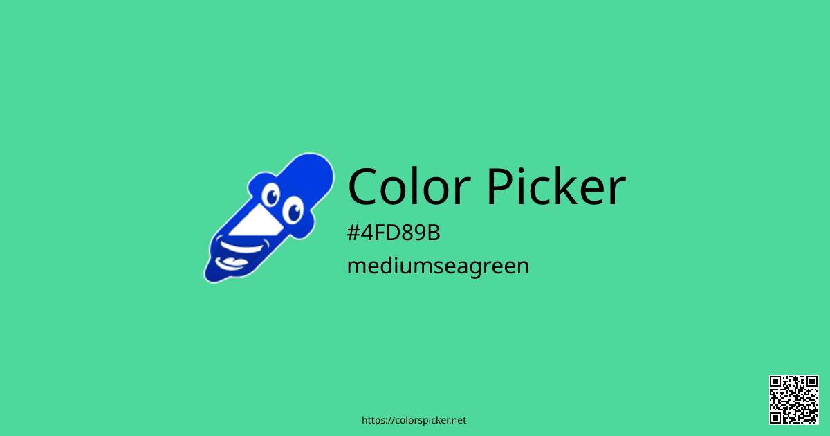 Color Picker: mediumseagreen | #4FD89B