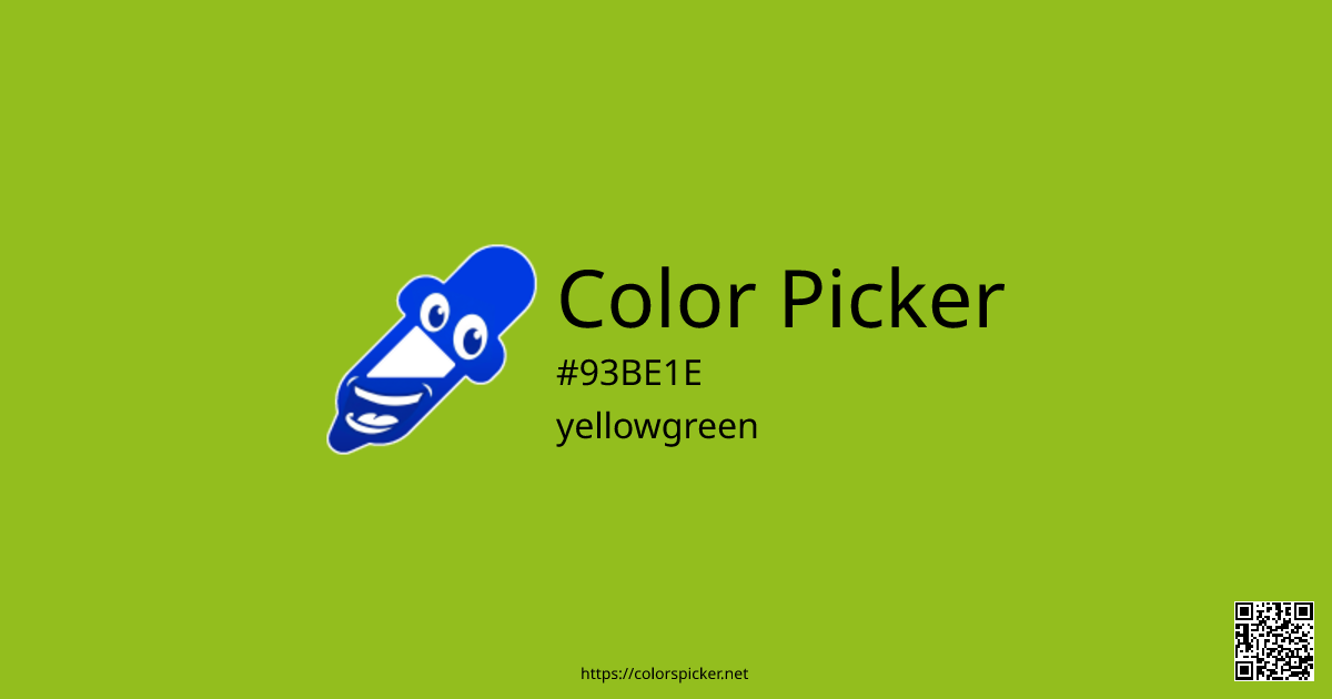 Color Picker: yellowgreen | #93BE1E
